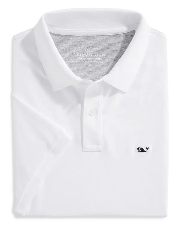 Vineyard Vines Edgartown Classic Fit Pique Polo Shirt - White Cap