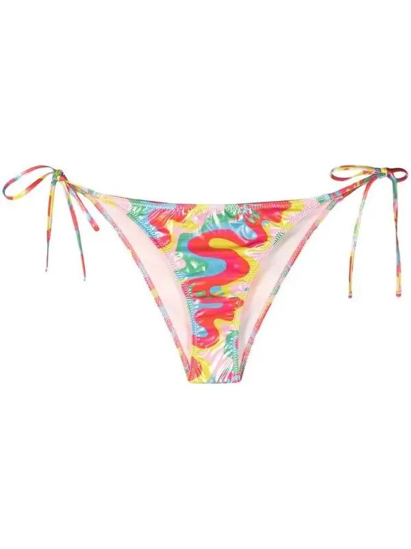 CHIARA FERRAGNI Abstract-print Tie-fastening Bikini Bottom - Red