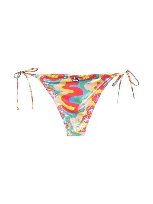 CHIARA FERRAGNI Abstract-print Tie-fastening Bikini Bottom