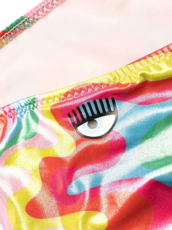 CHIARA FERRAGNI Abstract-print Tie-fastening Bikini Bottom