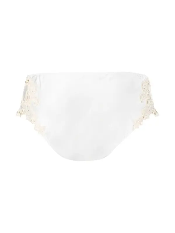 La Perla Lace Floral-embroidered Silk Briefs