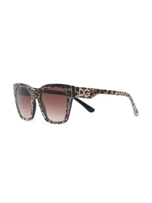 Dolce & Gabbana Animal-print Square-frame Sunglasses
