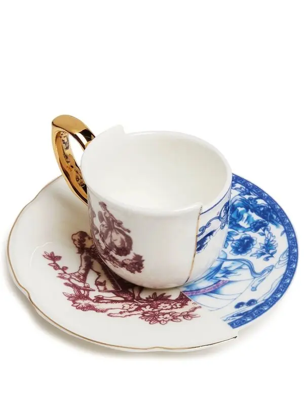 SELETTI Hybrid Eufemia Coffee Cup With Saucer - White