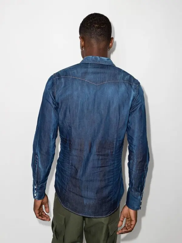 Dsquared2 Logo-print Detail Denim Shirt