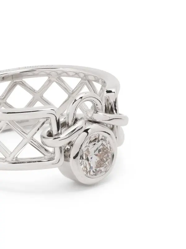 COURBET 18kt Recycled White Gold Diamond Ring - Silver