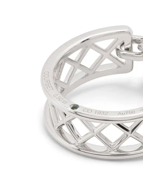 COURBET 18kt Recycled White Gold Diamond Ring - Silver