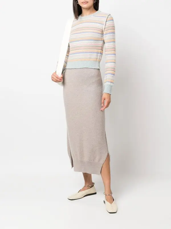 BARRIE High-waisted Knit Skirt - Neutrals