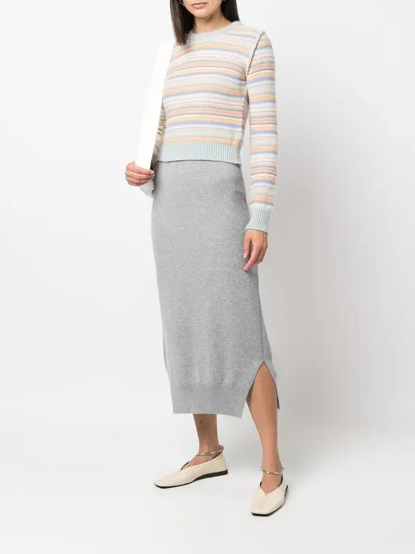 BARRIE High-waisted Knit Skirt - Grey