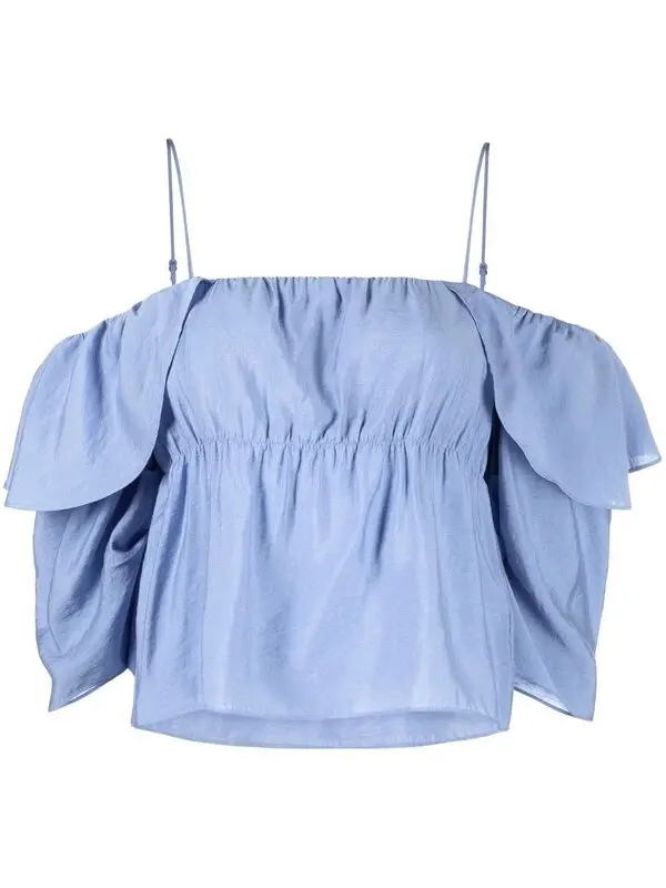 Vince Cold-shoulder Ruffle Blouse