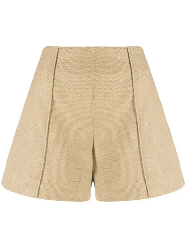 Vince Sculptural Panama Shorts - Neutrals