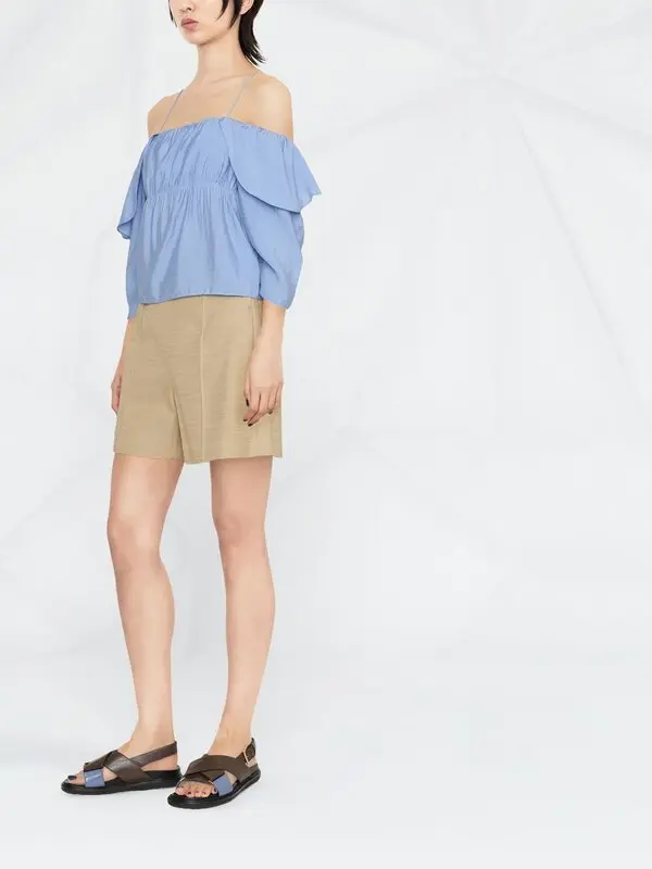 Vince Sculptural Panama Shorts - Neutrals