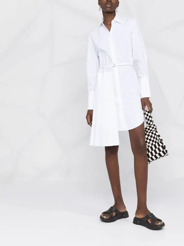 Off-White Slogan-print Shirt Dress - White