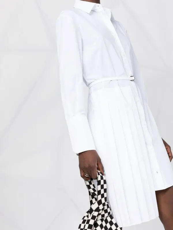 Off-White Slogan-print Shirt Dress - White