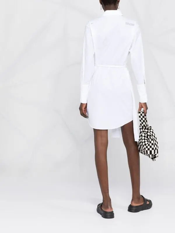 Off-White Slogan-print Shirt Dress - White