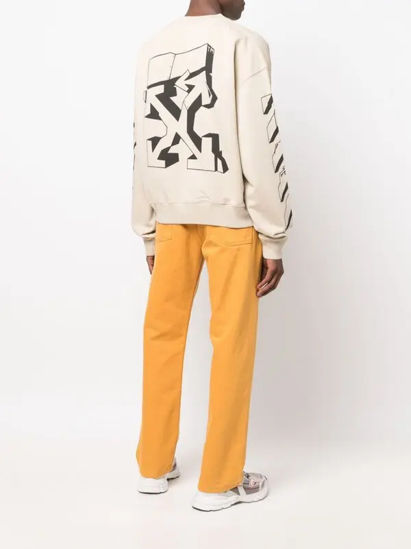 Off-White Graffiti Print Crew-neck Sweatshirt