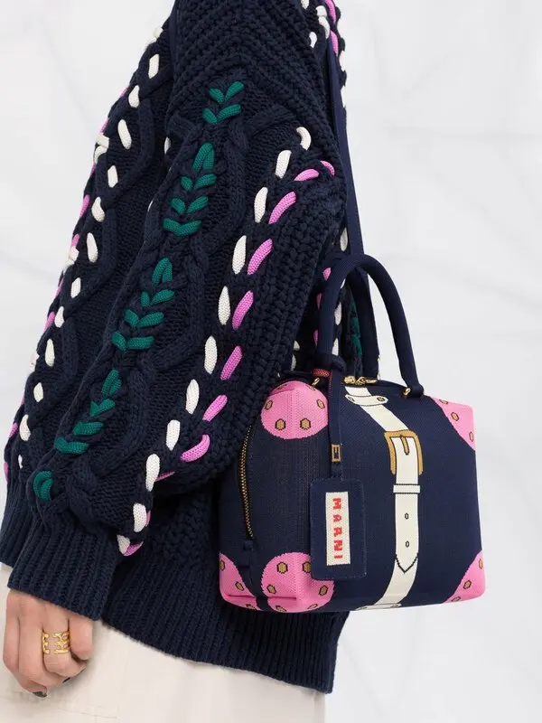 Marni Jacquard-pattern Tote Bag