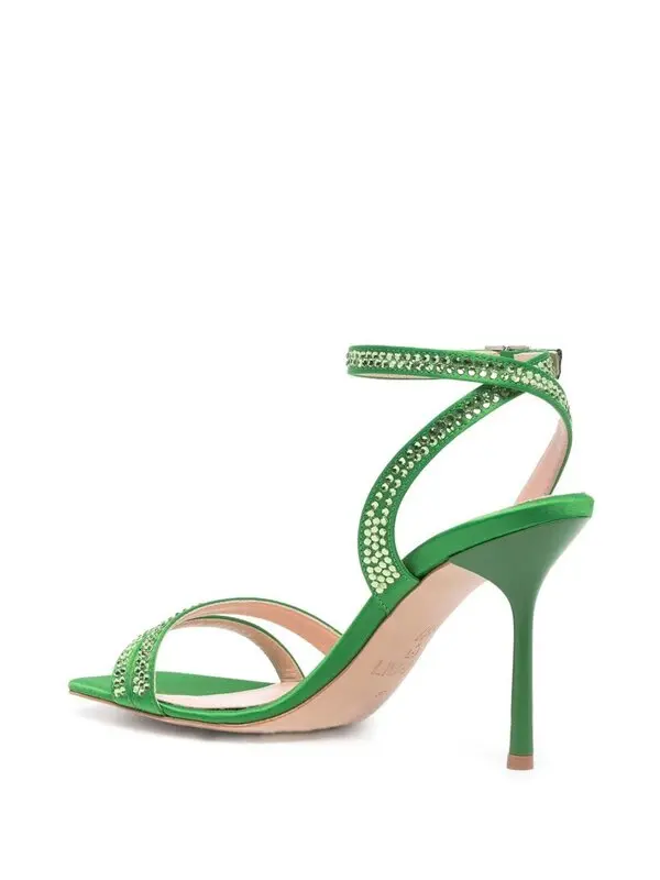Liu Jo Crystal-embellished Leather Sandals - Green