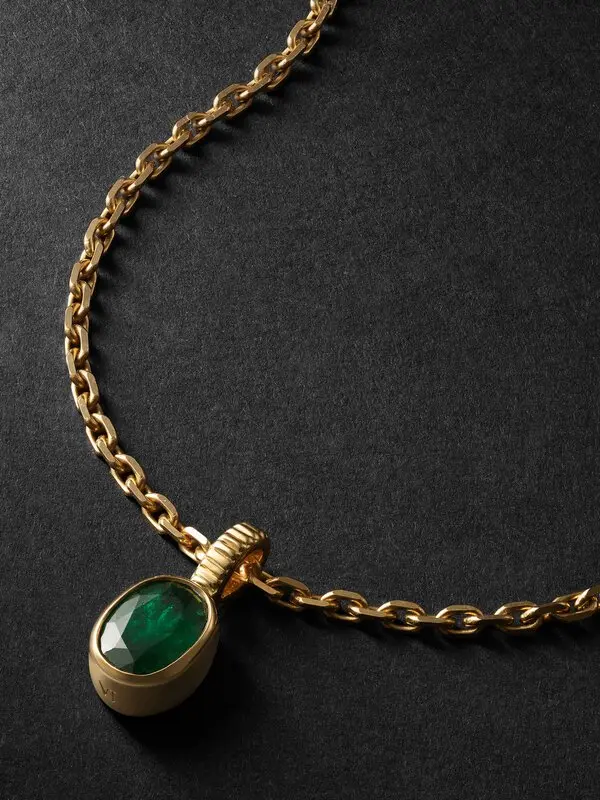 VILTIER Magnetic Emerald Pendant Necklace - Gold