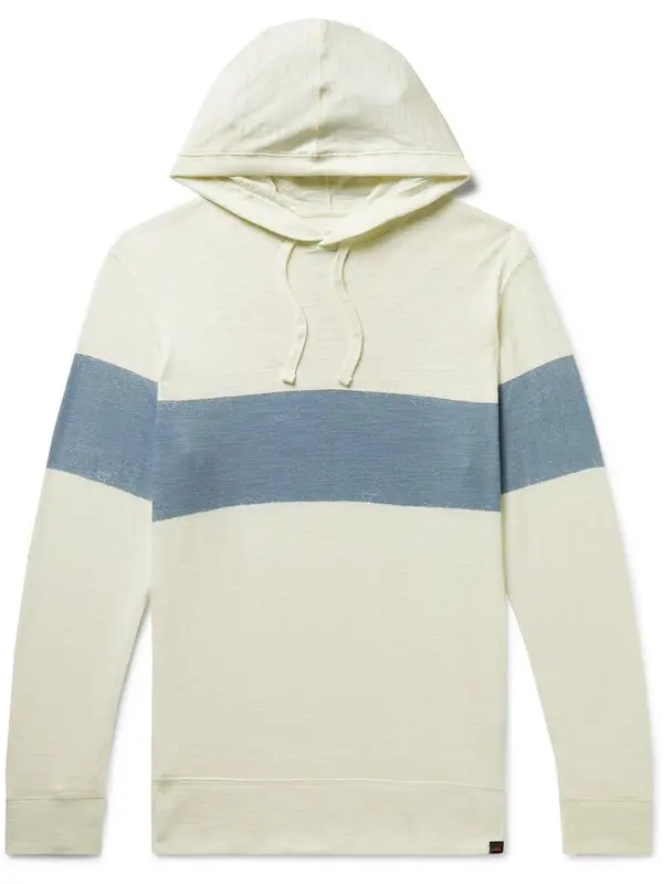 Faherty Brand Sunray Printed Slub Organic Cotton-jersey Hoodie S