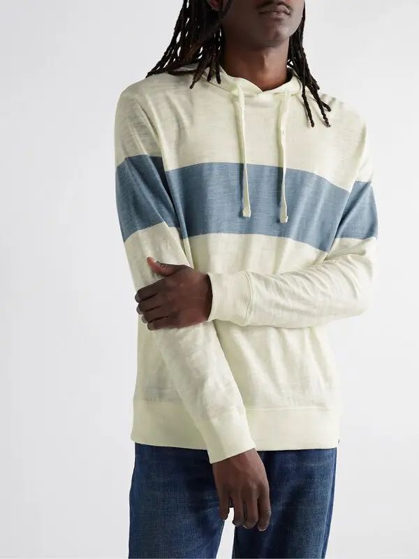 Faherty Brand Sunray Printed Slub Organic Cotton-jersey Hoodie S