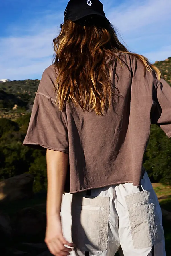 Free People Inspire Cropped Tee - Wild Mustang