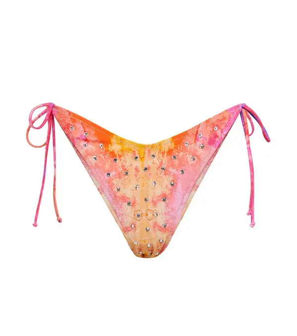 REINA OLGA Susan Embellished Bikini Bottom - Multicoloured