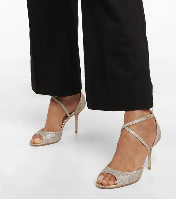 JIMMY CHOO Emsy 85 Glitter Sandals