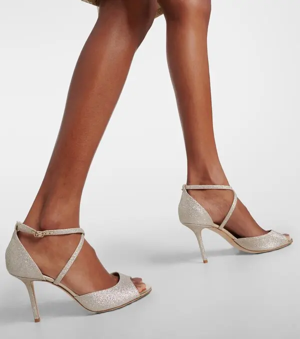 JIMMY CHOO Emsy 85 Glitter Sandals