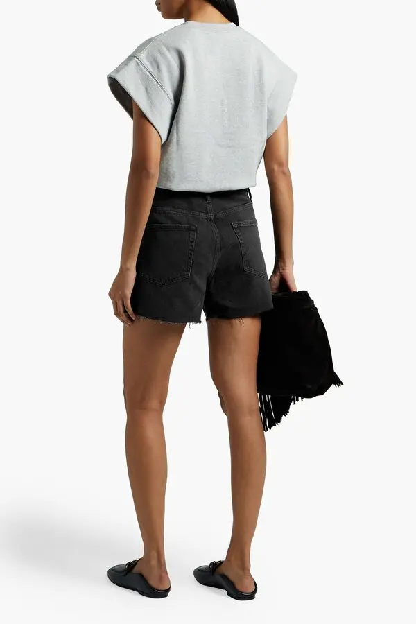 FRAME Le Simone Distressed Denim Shorts