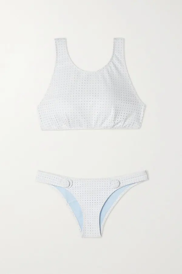 Lisa Marie Fernandez Button Perforated Bikini - White