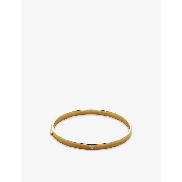 Monica Vinader Essential 18ct Yellow -plated Vermeil Sterling Silver And Diamond Bangle Bracelet - Gold