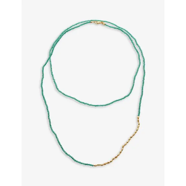 Monica Vinader Mini Nugget Onyx Necklace - Green