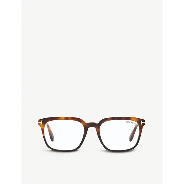 TOM FORD Tortoiseshell Rectangle Eyeglasses - Brown