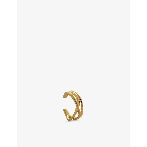 Monica Vinader Nura Reef Crossover Recycled Vermeil Huggie Earring - Gold