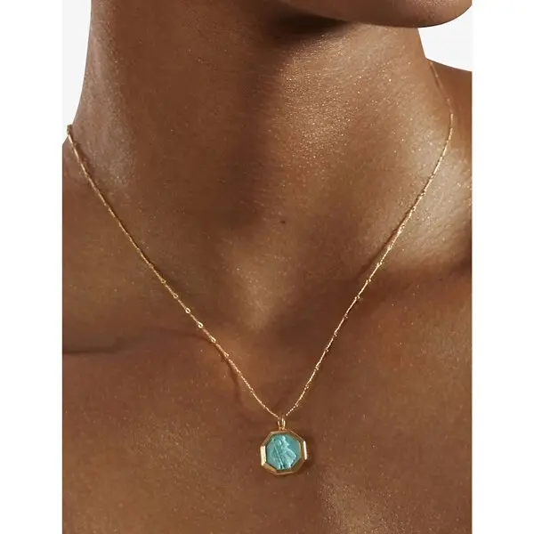 Monica Vinader Christopher Turquoise Pendant Blue Editorialist