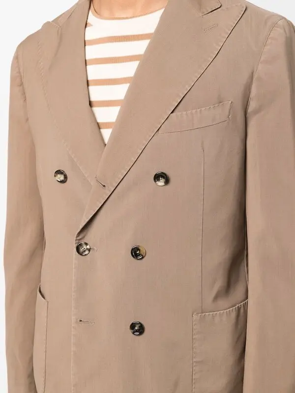 DELL'OGLIO Double-breasted Wool Suit - Neutrals