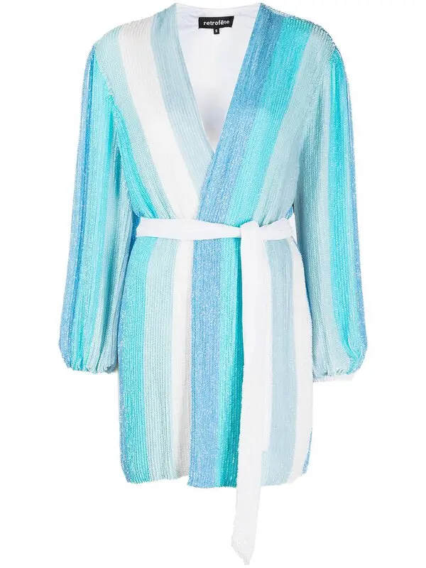 Retrofete Gabrielle Striped Wrap Dress - Multicolour