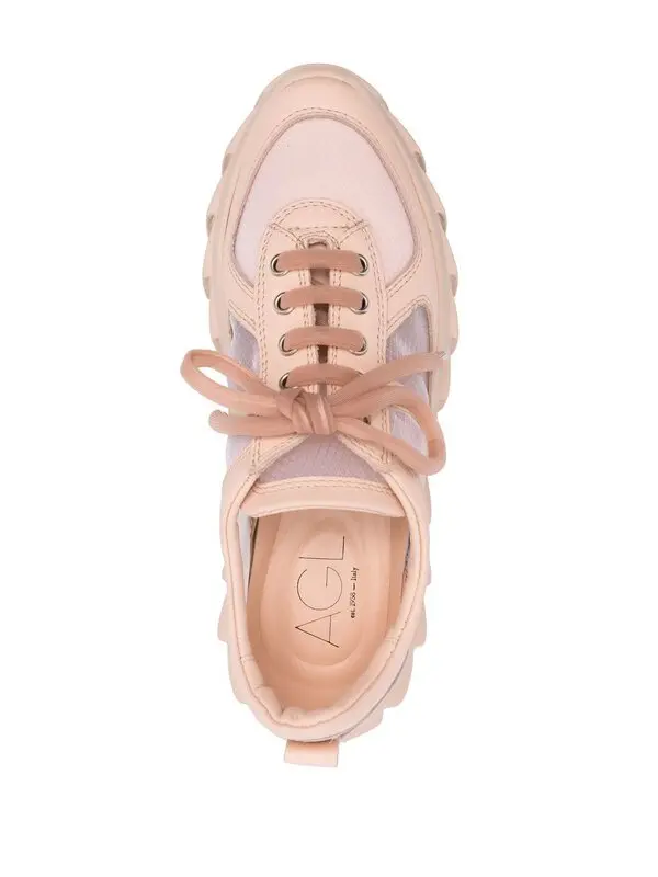 Agl Blondie Grid Platform Sneakers - Pink