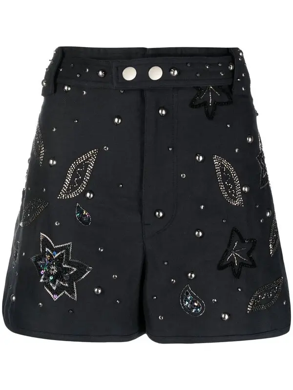 Isabel Marant Étoile Kayneliae Embroidered Shorts - Blue