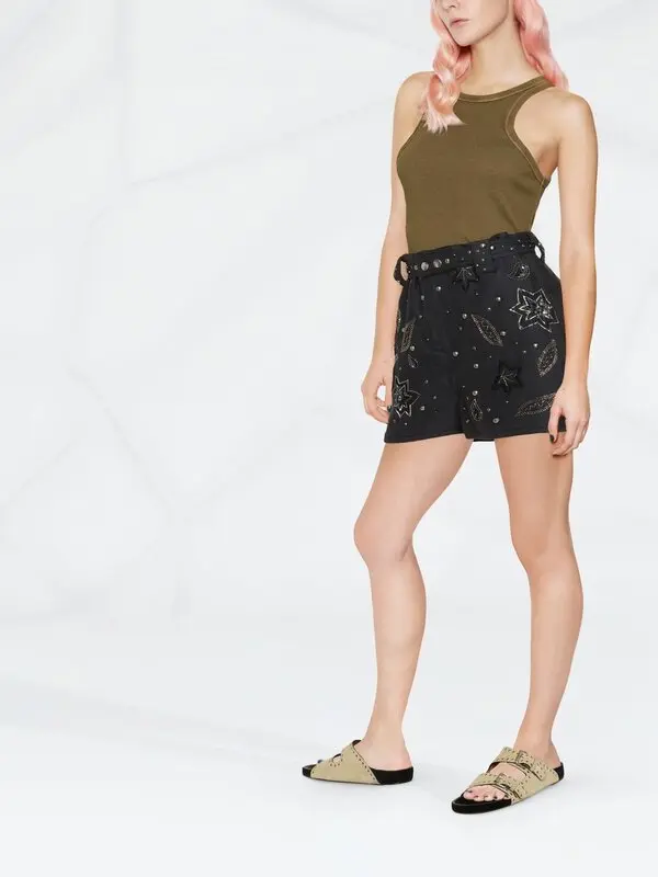 Isabel Marant Étoile Kayneliae Embroidered Shorts - Blue