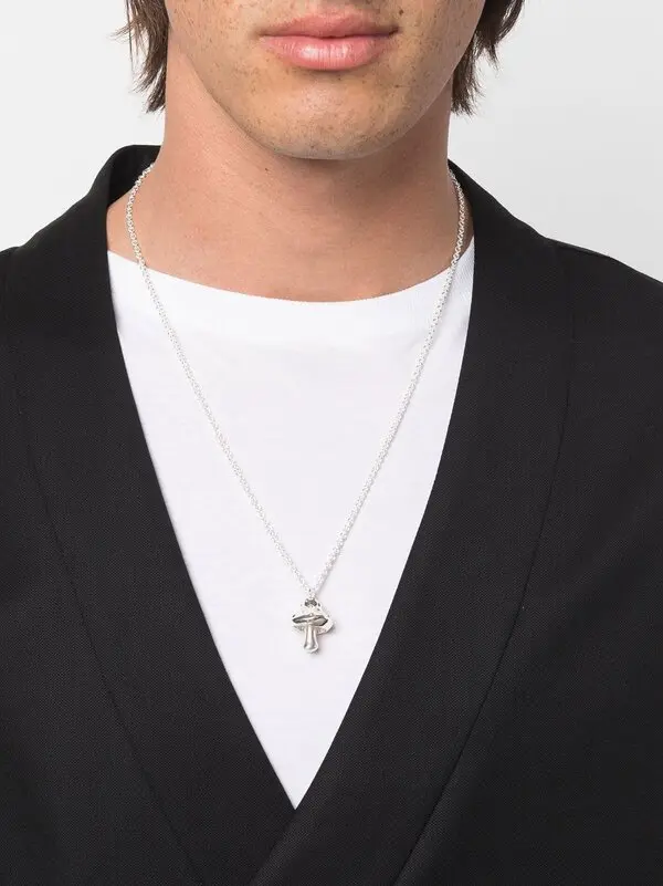 AMBUSH Mushroom Pendant Necklace - Silver