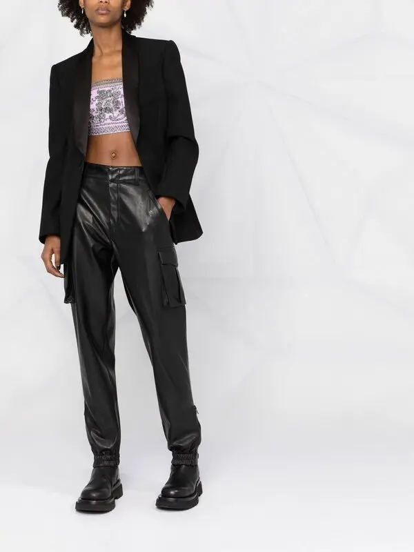 Ermanno Scervino Faux-leather Cargo-pocket Trousers