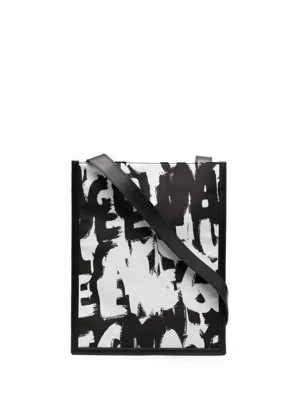 Alexander McQueen Graffiti-print Shoulder Bag - White