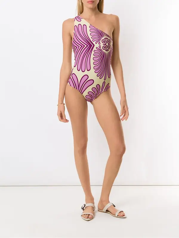 ADRIANA DEGREAS One-shoulder Printed Swimsuit