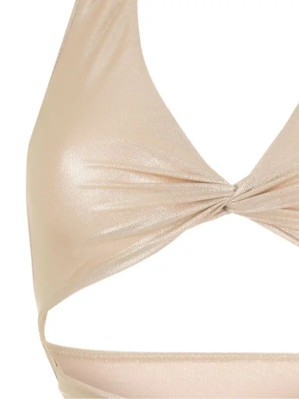 ADRIANA DEGREAS Metallic Halterneck Bikini Set