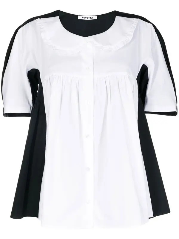 Vivetta Colour-block Ruffled Blouse