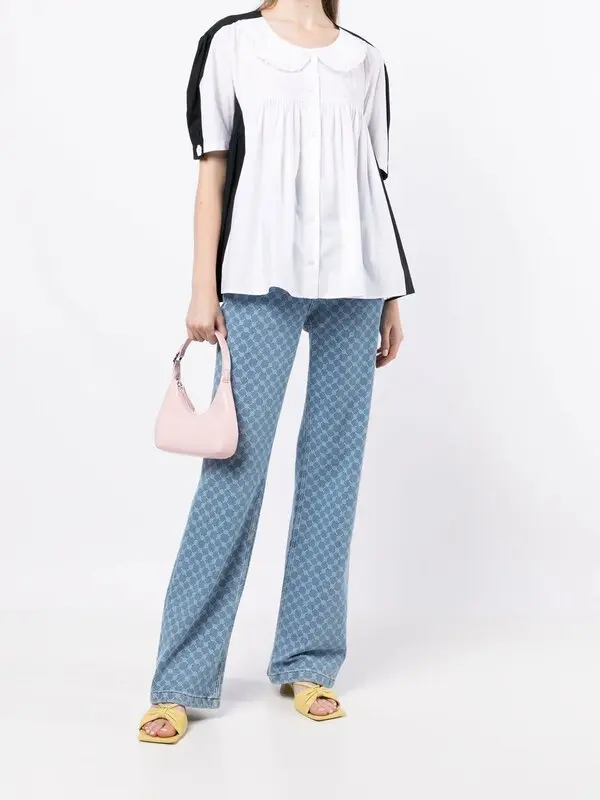 Vivetta Colour-block Ruffled Blouse