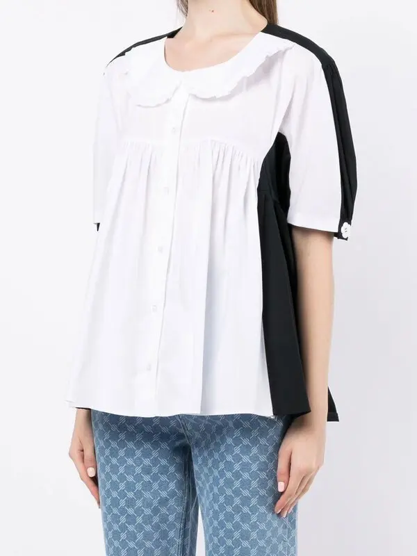 Vivetta Colour-block Ruffled Blouse