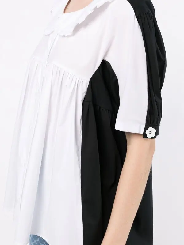Vivetta Colour-block Ruffled Blouse