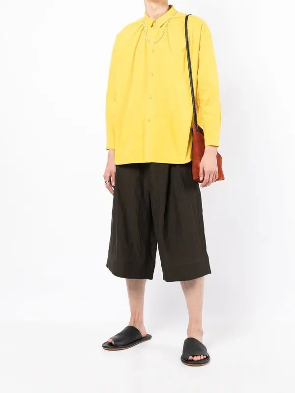 TOOGOOD Gathered Long-sleeve Linen Shirt